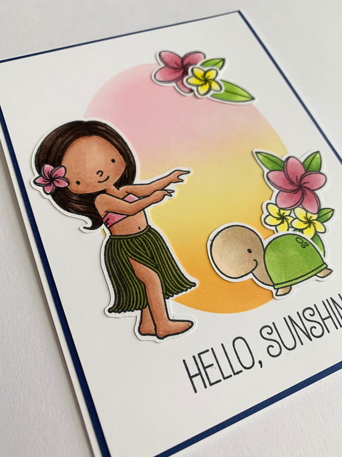 Handmade Hula Girl Greeting Card Polynesian Card Hello - Etsy