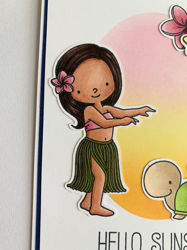 Handmade Hula Girl Greeting Card Polynesian Card Hello - Etsy