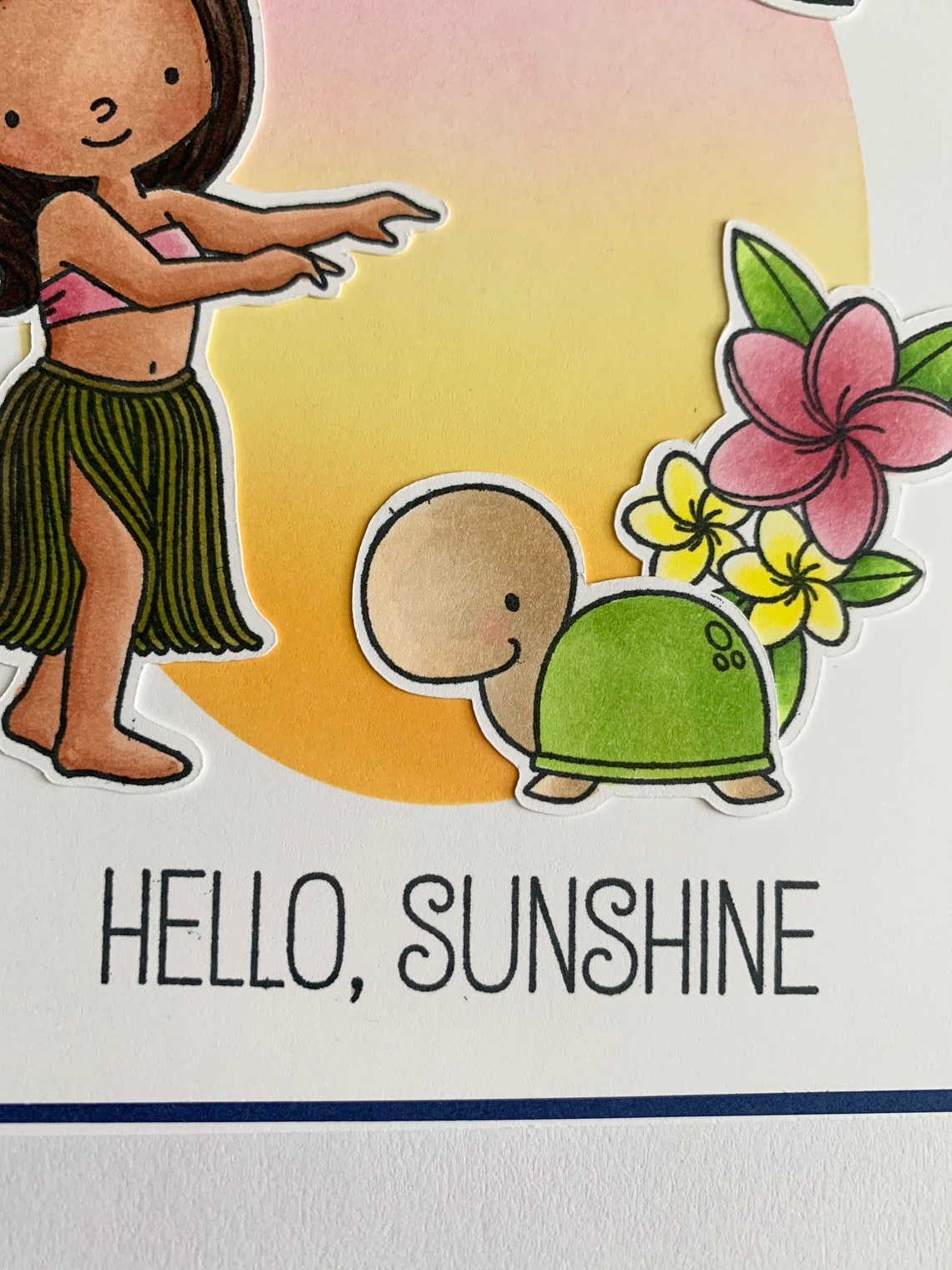 Handmade Hula Girl Greeting Card Polynesian Card Hello - Etsy