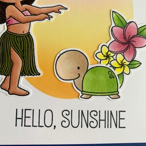 Handmade Hula Girl Greeting Card Polynesian Card Hello - Etsy