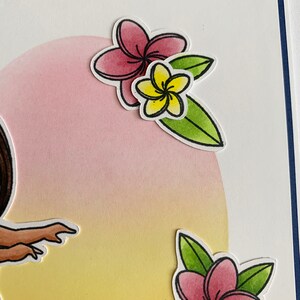 Handmade Hula Girl Greeting Card - Polynesian Card - Hello Sunshine ...