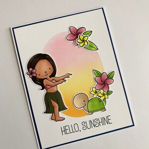 Handmade Hula Girl Greeting Card Polynesian Card Hello - Etsy