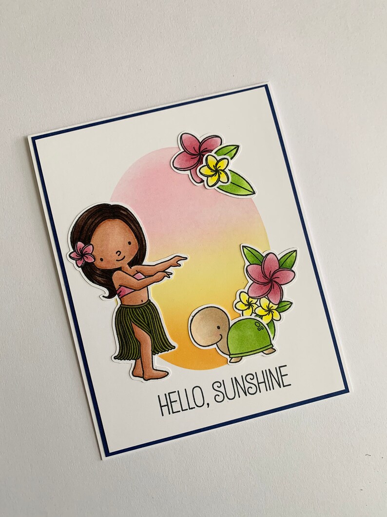 Handmade Hula Girl Greeting Card Polynesian Card Hello - Etsy