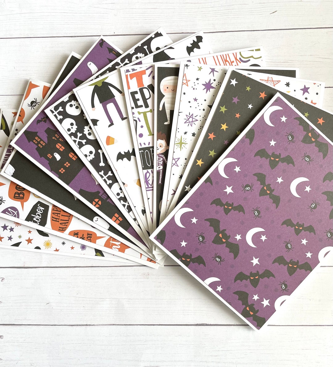 Set of 11 Halloween Notecards - Handmade Halloween Greeting Cards ...