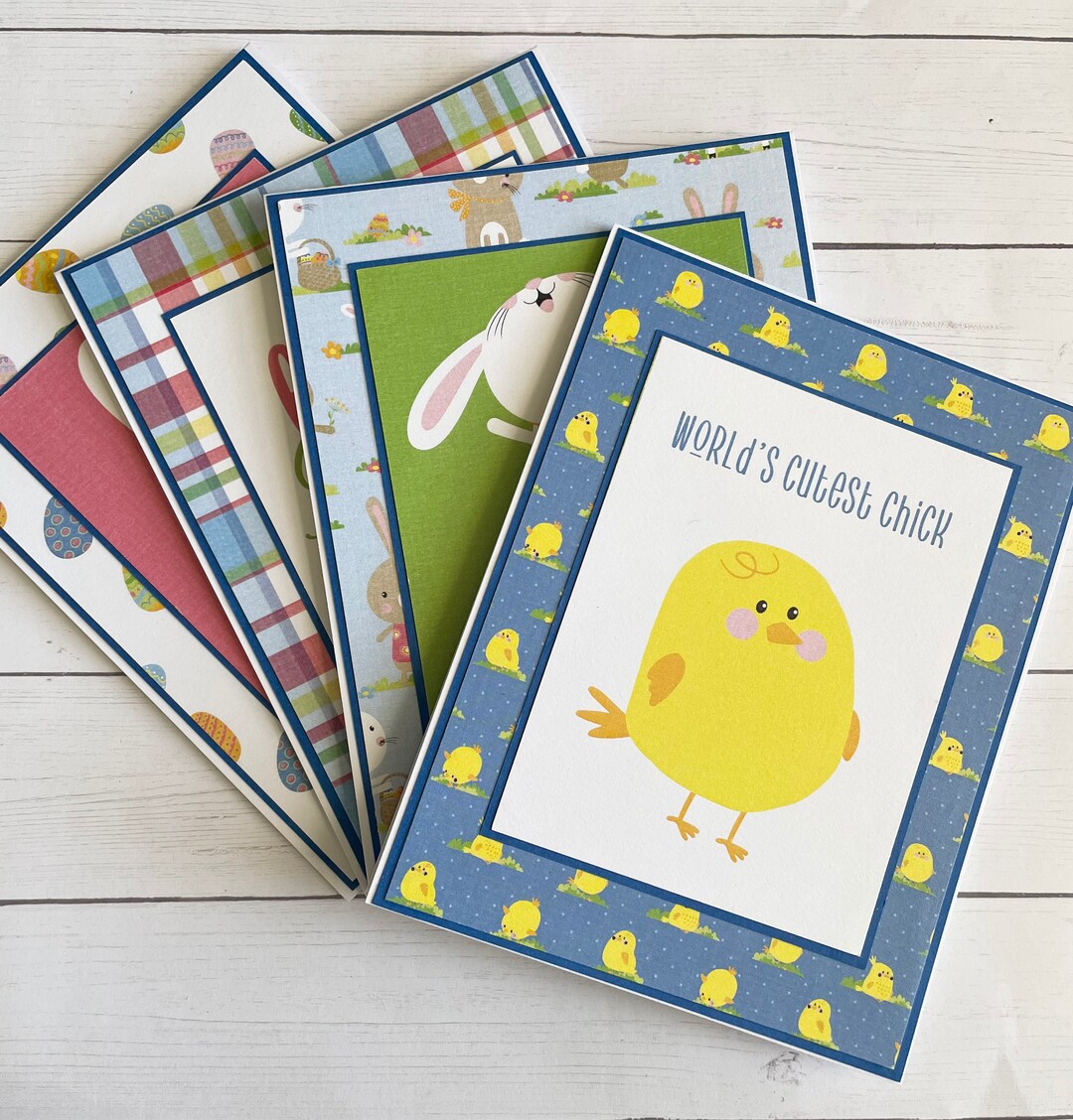 Set of 4 Blank Easter Cards Handmade Easter Cards Easter Notecards ...