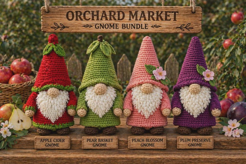 Gnome Crochet Pattern Bundle PDF, 27 Premium Amigurumi Gnome Designs ...