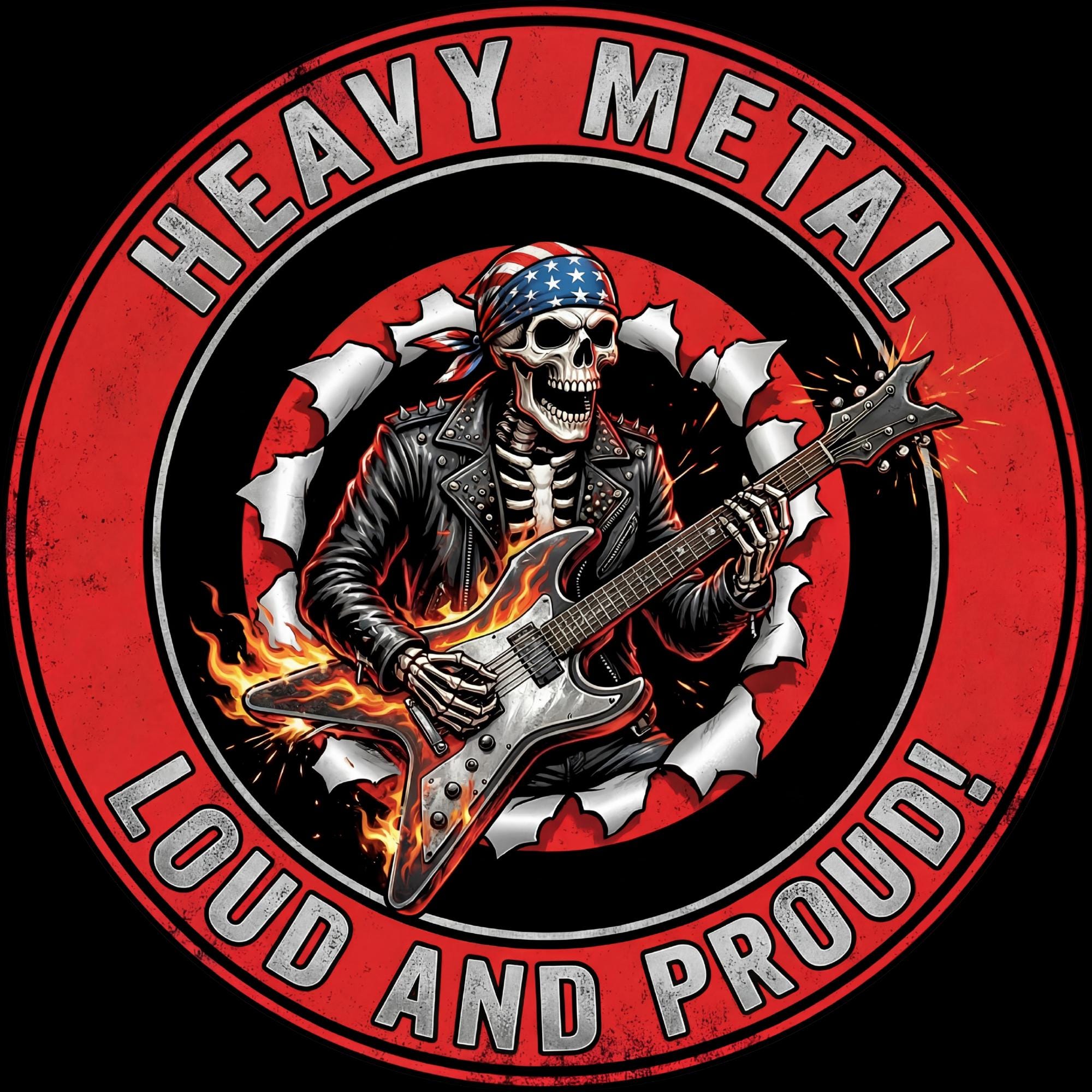 Heavy Metal Skull Guitar Art • Loud and Proud Rock Print - Etsy