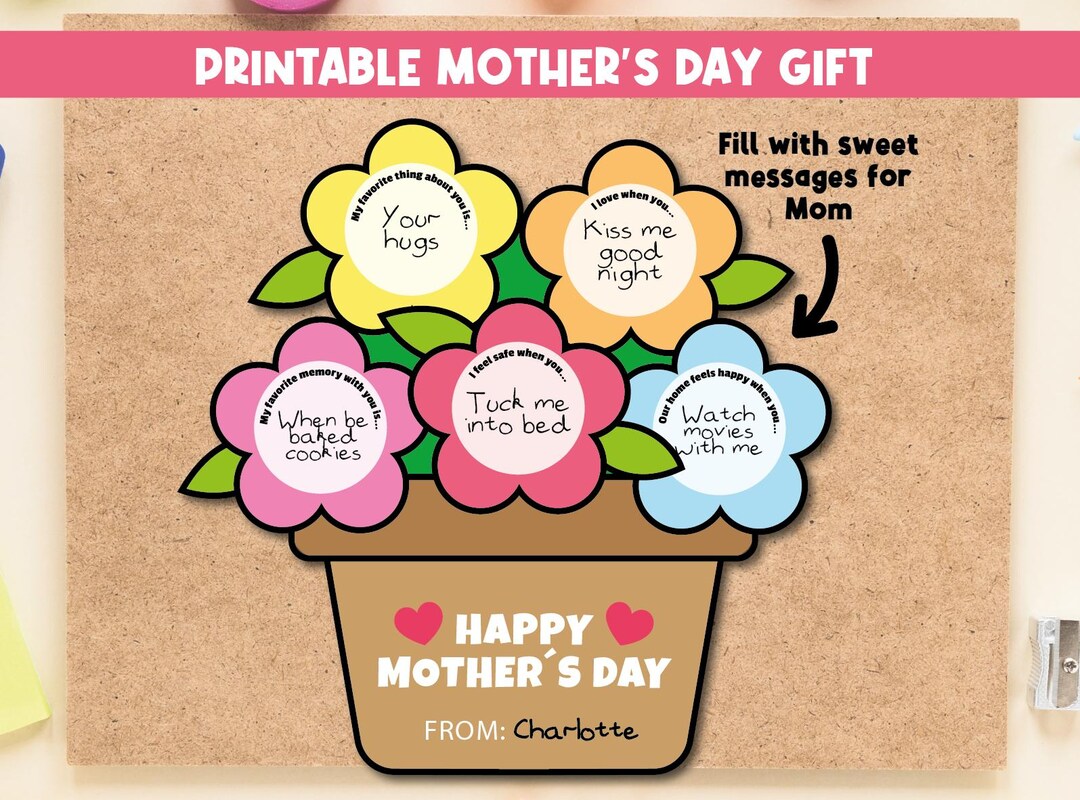 Mother’s Day Flower Pot Craft Printable for Kids | DIY Gift for Mom ...