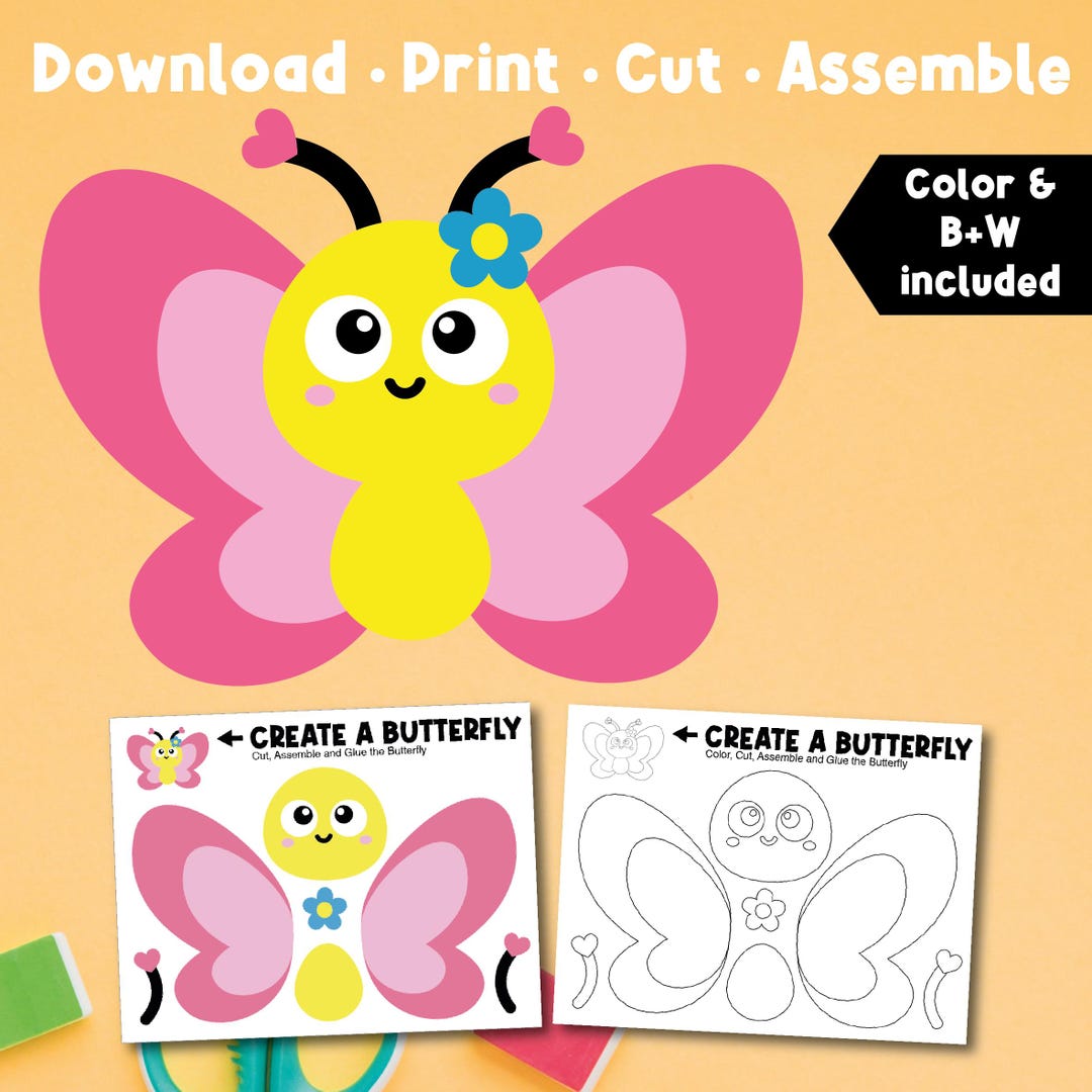 Printable Butterfly Craft Template – DIY Spring Decoration – Cut and ...