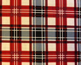 Red Plaid Fabric by the Yard by Timeless Treasures Holiday - Etsy