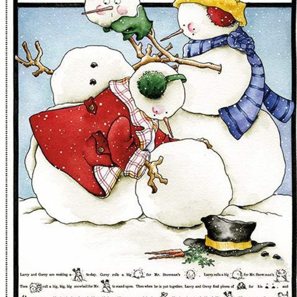 Snowman Fabric Panel - Etsy