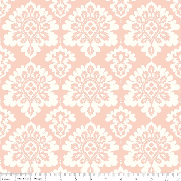 Pink Damask Fabric - Etsy