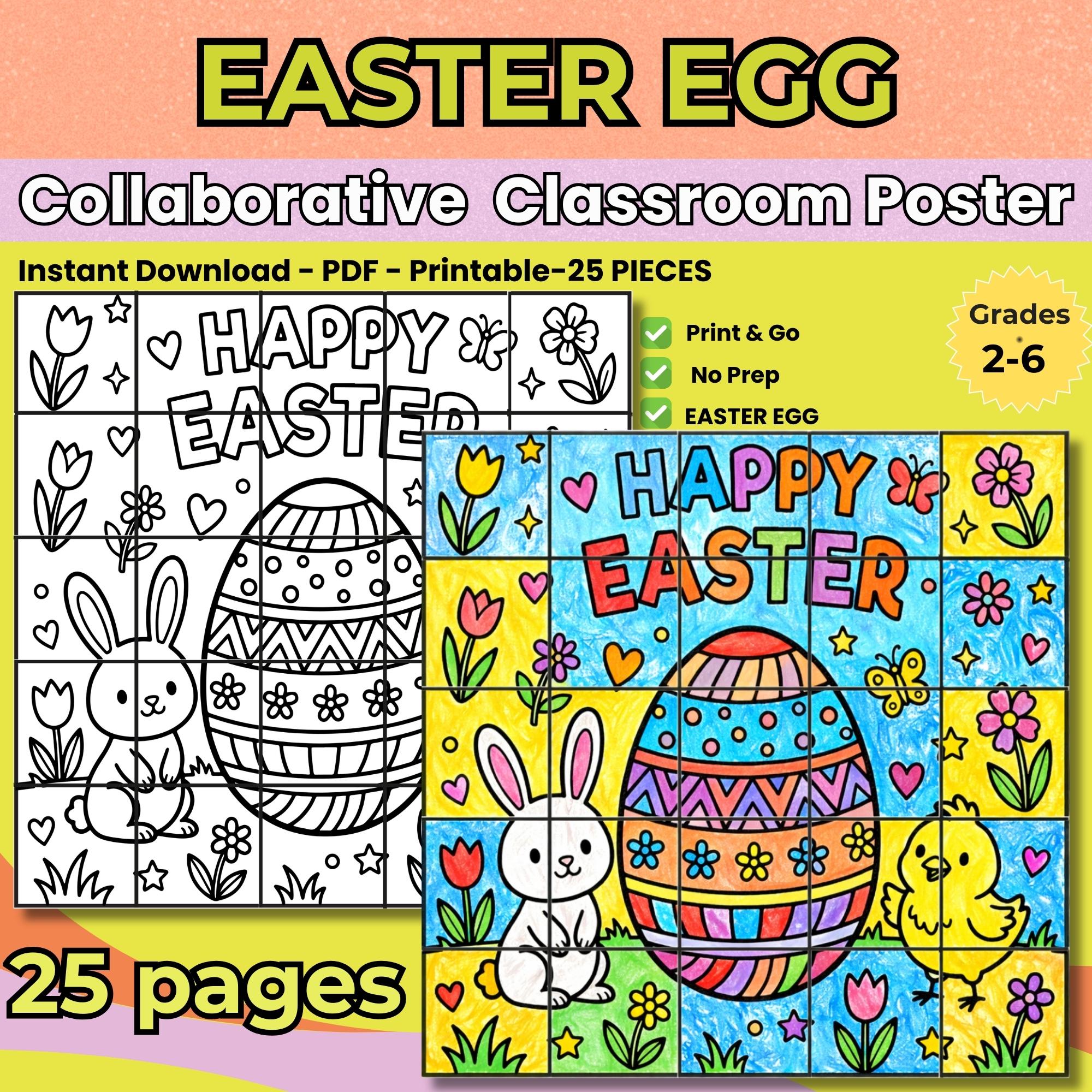 Easter Collaborative Poster Printable, Classroom Easter Activity ...