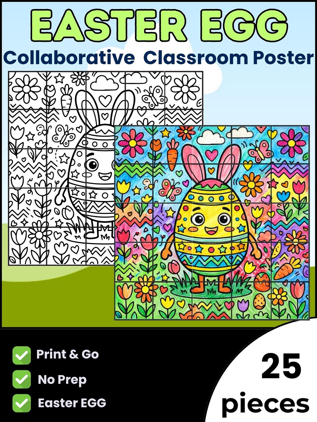Easter Collaborative Poster Printable for Classroom Bulletin Boards ...