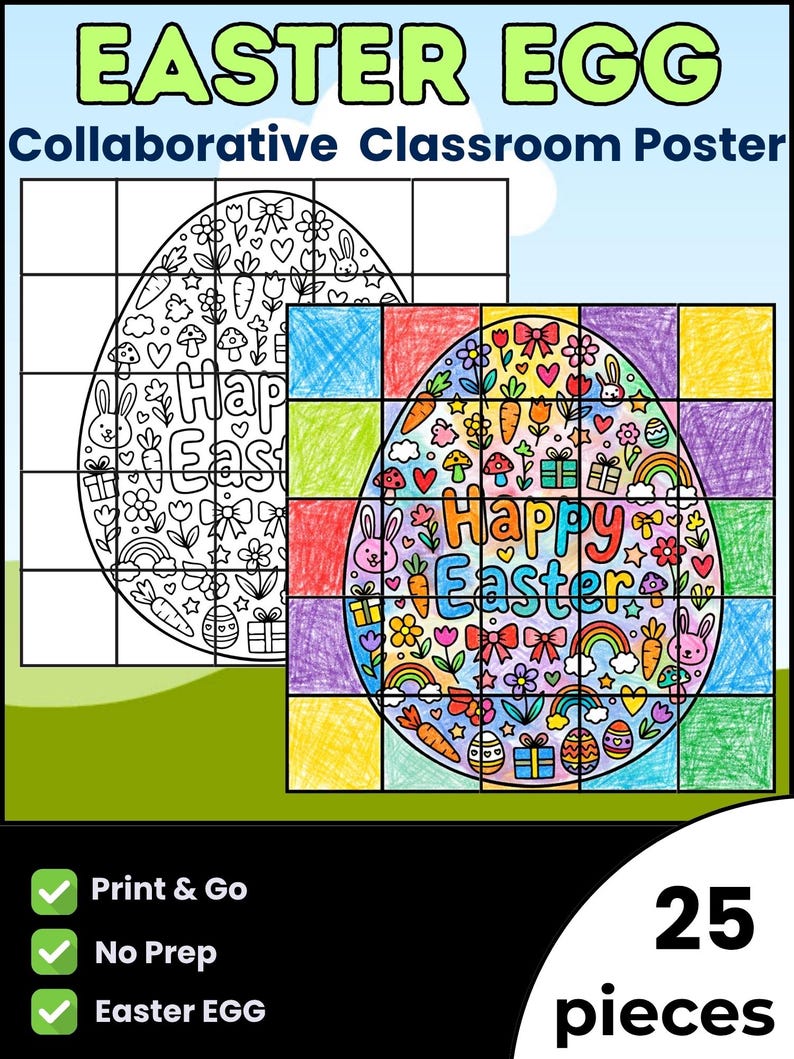 Easter Collaborative Poster Printable – Fun Classroom Activity! 25 ...