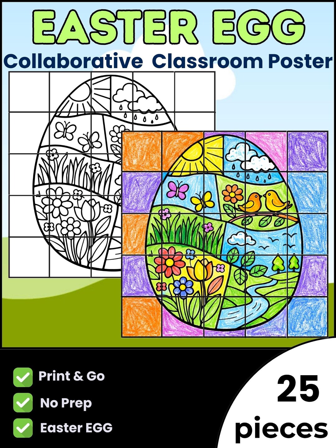 Easter Collaborative Poster Printable, Spring Classroom Activity ...