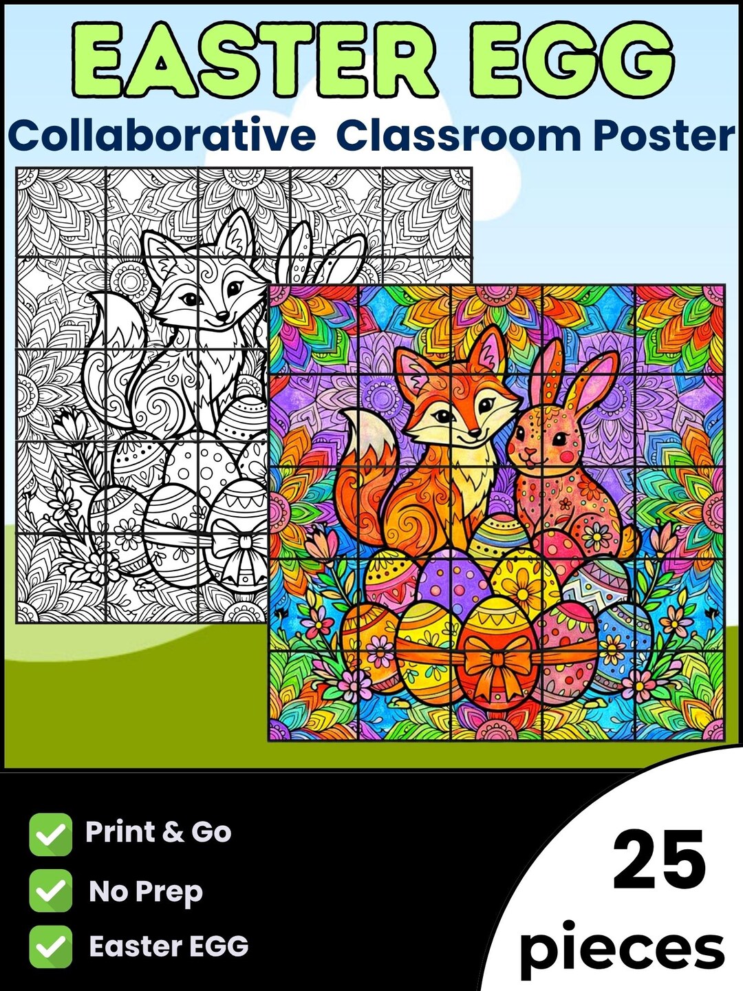 Easter Collaborative Poster Printable, Classroom Easter Activity ...
