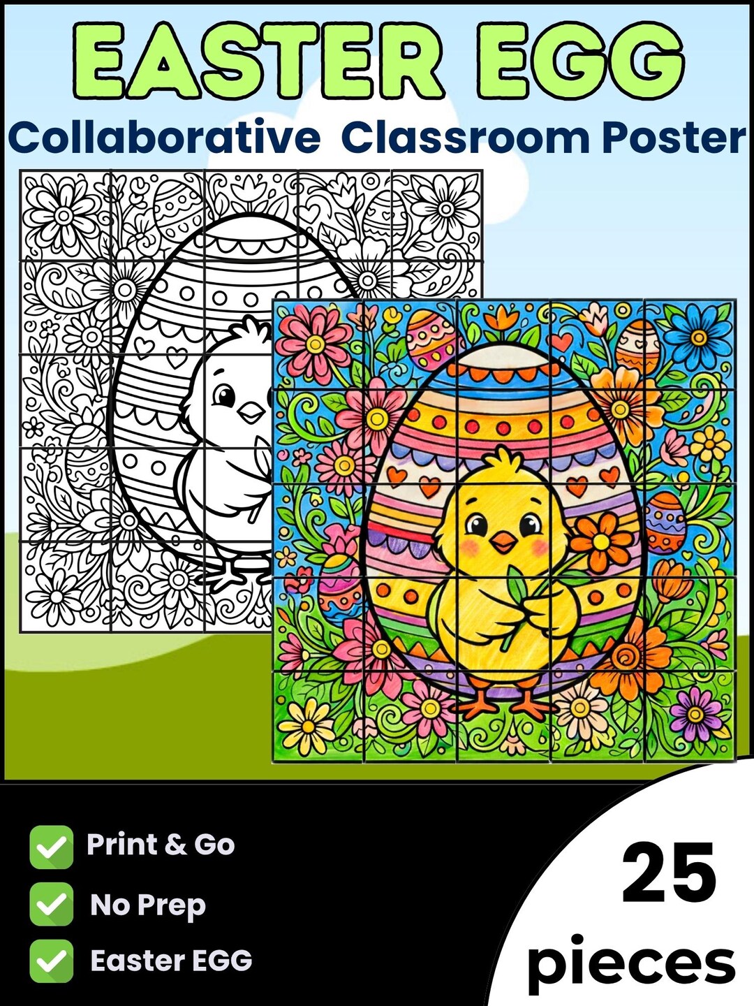 Easter Collaborative Poster Printable, Classroom Bulletin Board ...