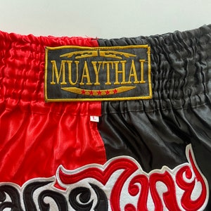 Retro 80's Red and Black Star Boxing Shiny Shorts/ MUAY THAI ...