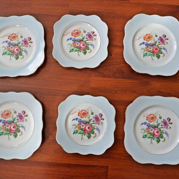 Blue and White Square Plates - Etsy