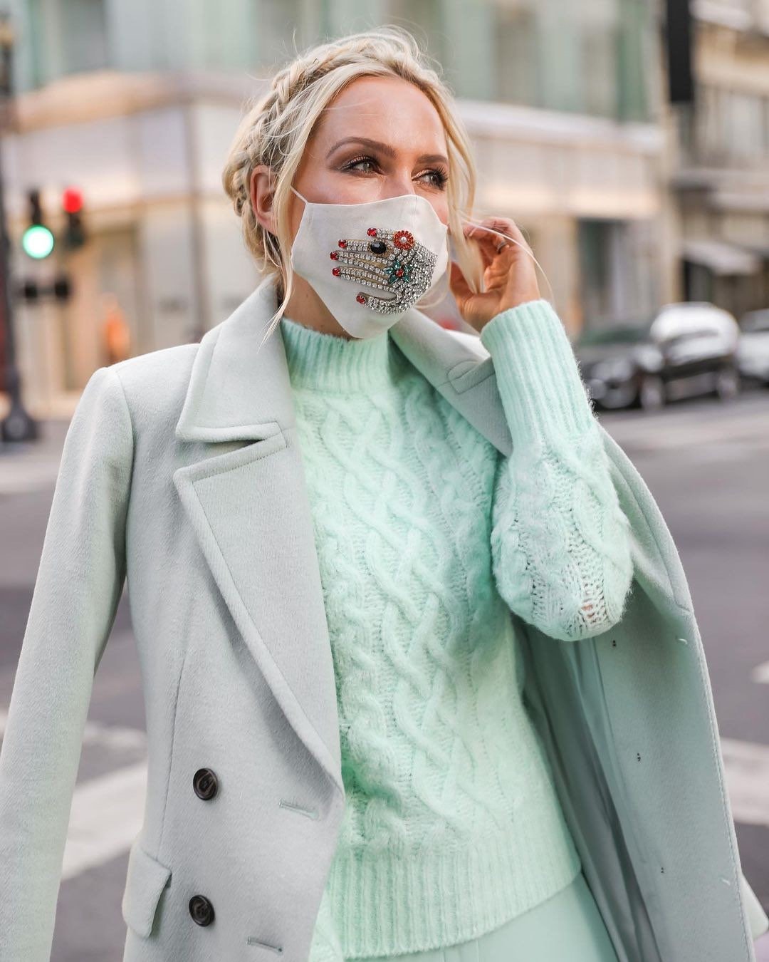 VOGUE off White Bedazzled Pandemic Bling Face Mask - Etsy