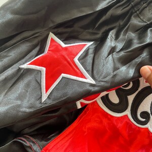 Retro 80's Red and Black Star Boxing Shiny Shorts/ MUAY THAI ...