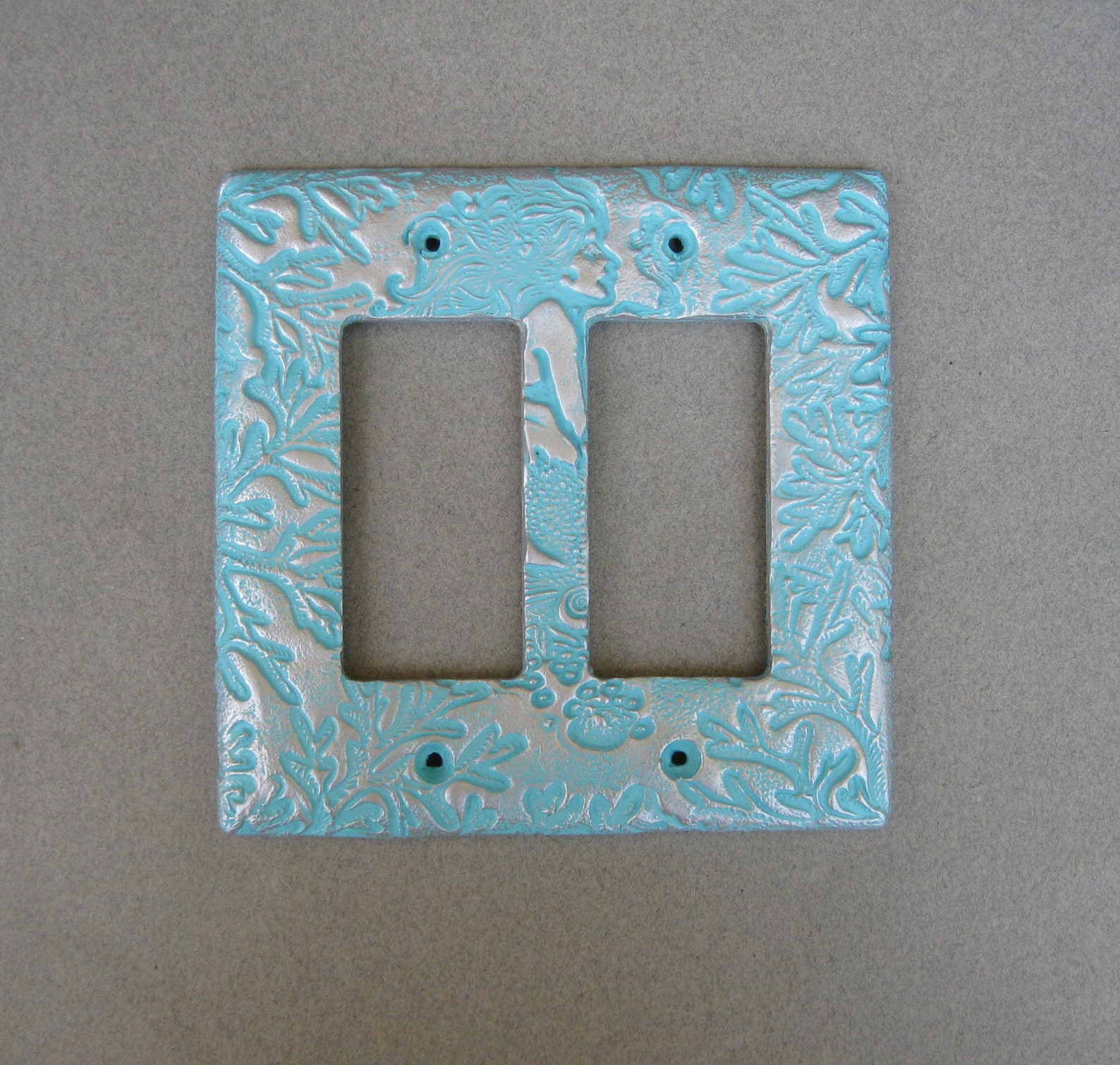 Mermaid Coral Life Double Rocker Switchplate Lightplate Wall - Etsy