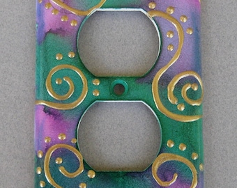 Switchplate Outlet Socket Plug Plate Abstract Colorful Watercolor ...