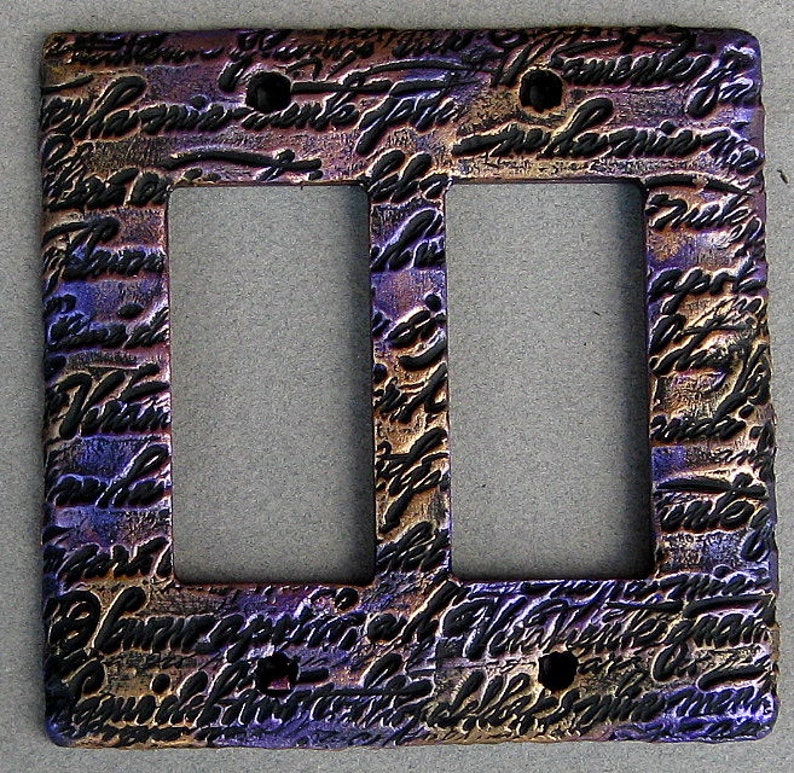 Romantic Script Double Rocker Switchplate Lightplate - Etsy