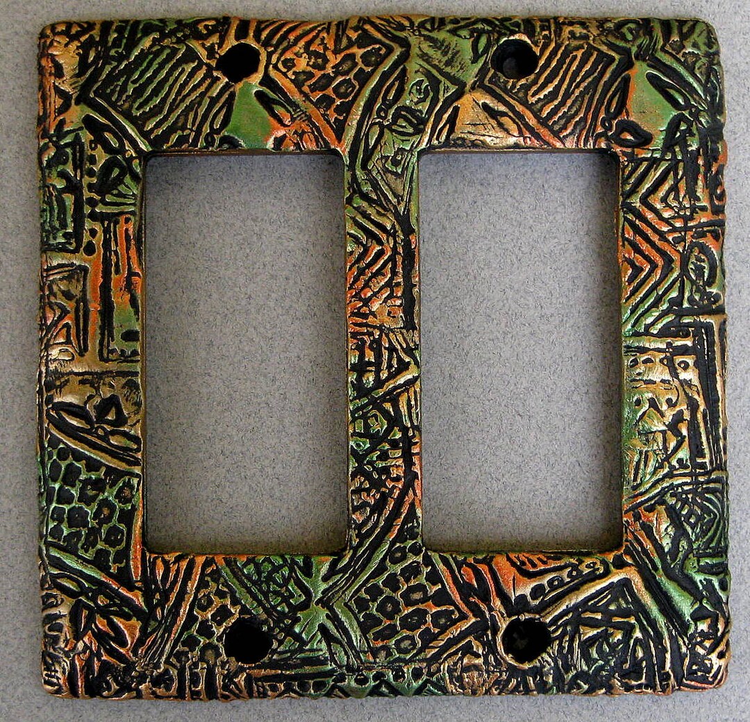 Tribal Design Double Rocker Switchplate Lightplate Cover - Etsy