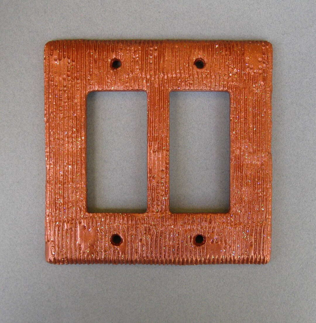 Copper Color Double Rocker Glitter Metallic Switchplate Wallplate ...