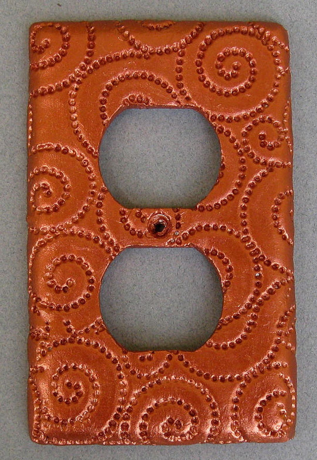 Metallic Copper Circle Whimsical Swirl Outlet Socket Plug Decorative ...