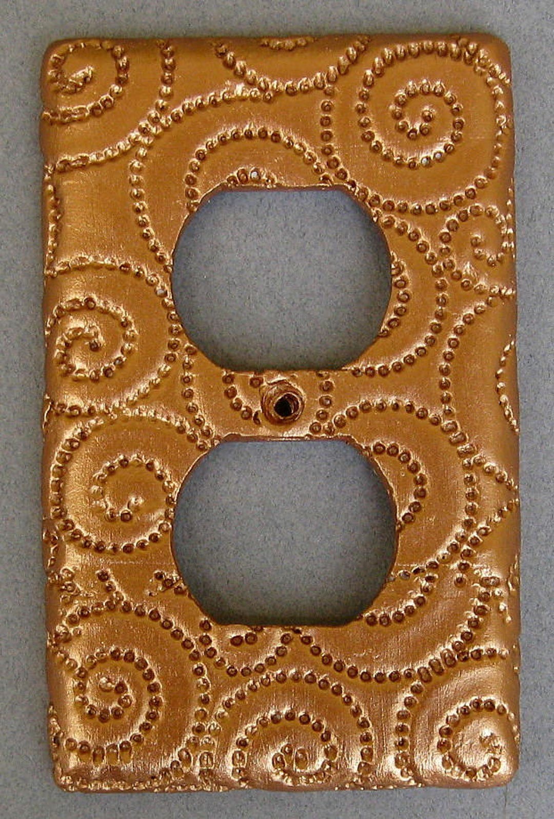 Bronze Metallic Circle Whimsical Swirl Outlet Socket Plug Decorative ...