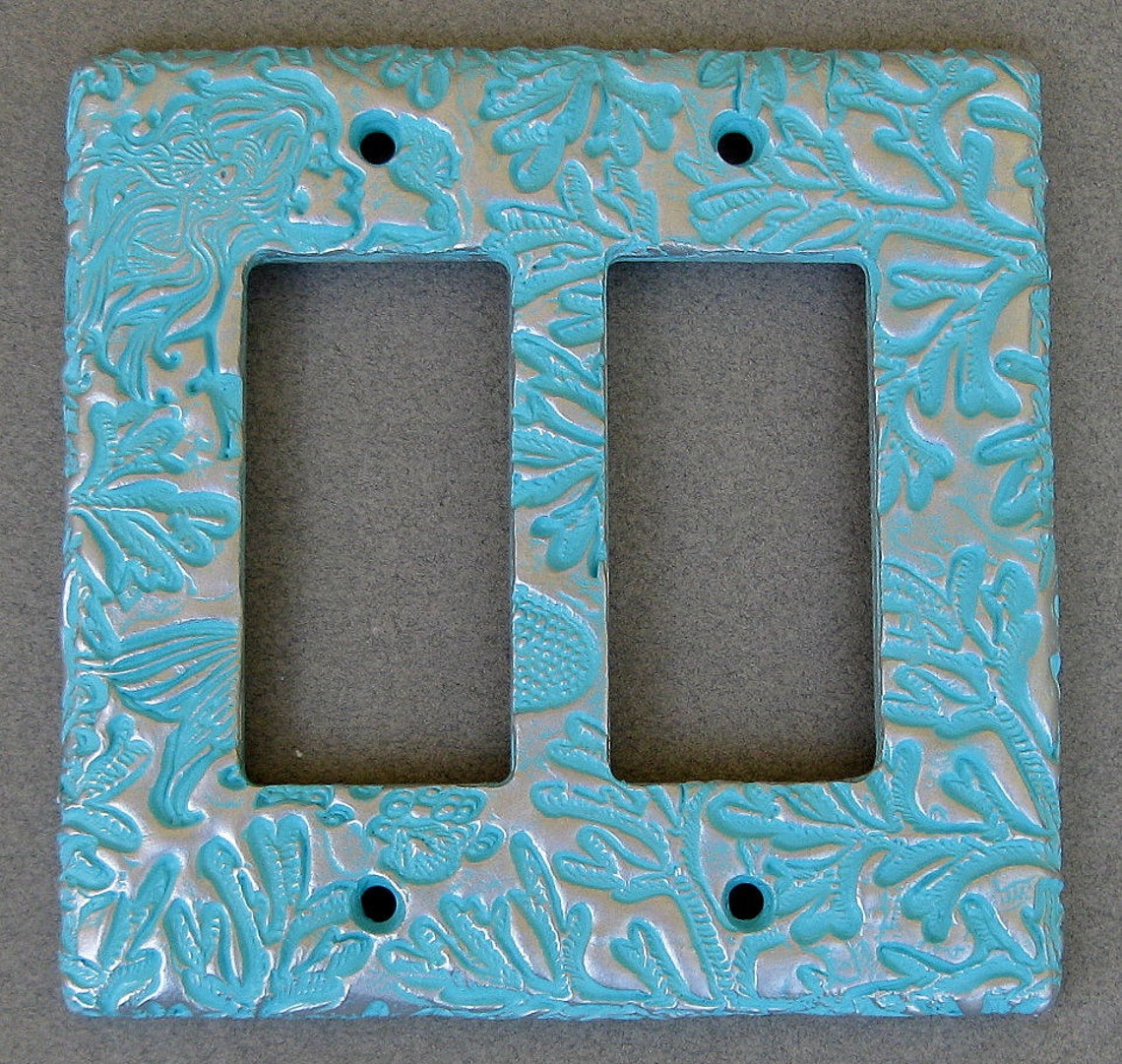 Mermaid Coral Life Double Rocker Switchplate Lightplate Wall | Etsy