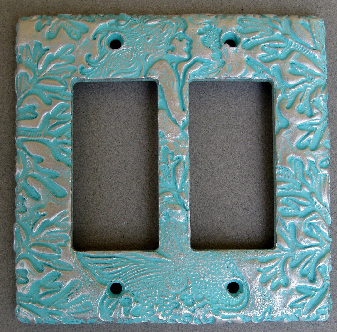 Mermaid Coral Life Double Rocker Switchplate Lightplate Wall - Etsy