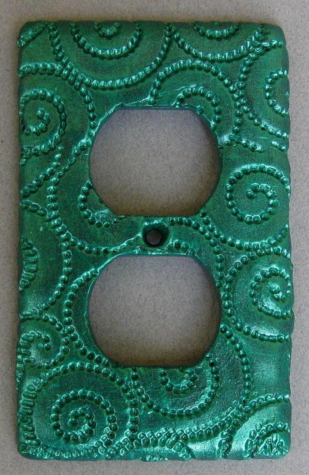 Green Metallic Circle Whimsical Swirl Outlet Socket Plug Decorative ...