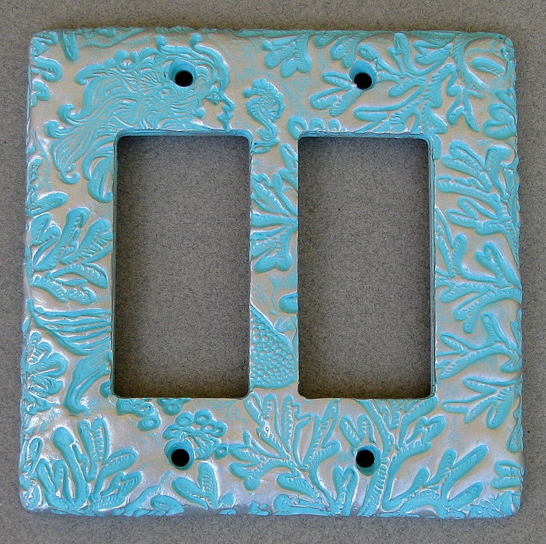 Mermaid Coral Life Double Rocker Switchplate Lightplate Wall | Etsy