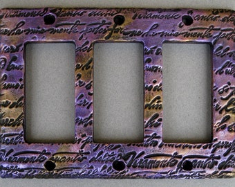 Romantic Script Double Rocker Switchplate Lightplate - Etsy