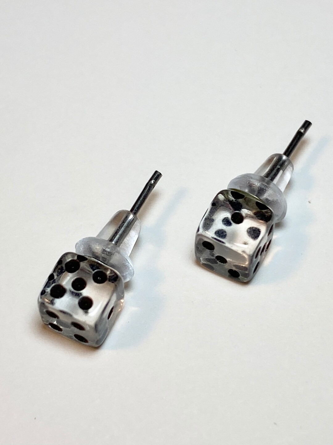Earrings-dice, Dice Baby Clear - Etsy