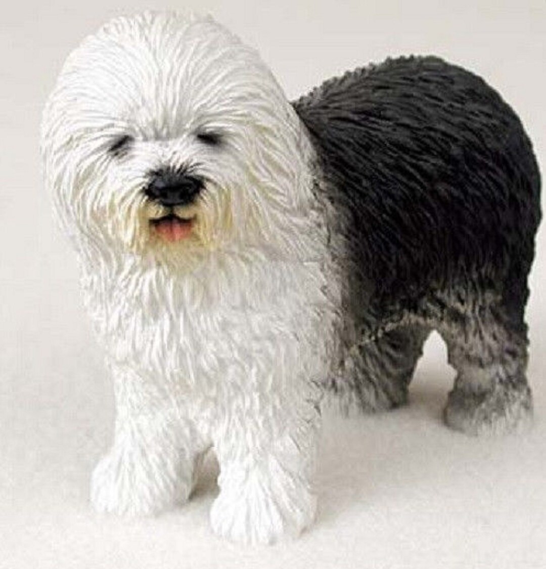 Custom Painted Old English Sheepdog Dog Figurine INCLUDES FREE Dog ...
