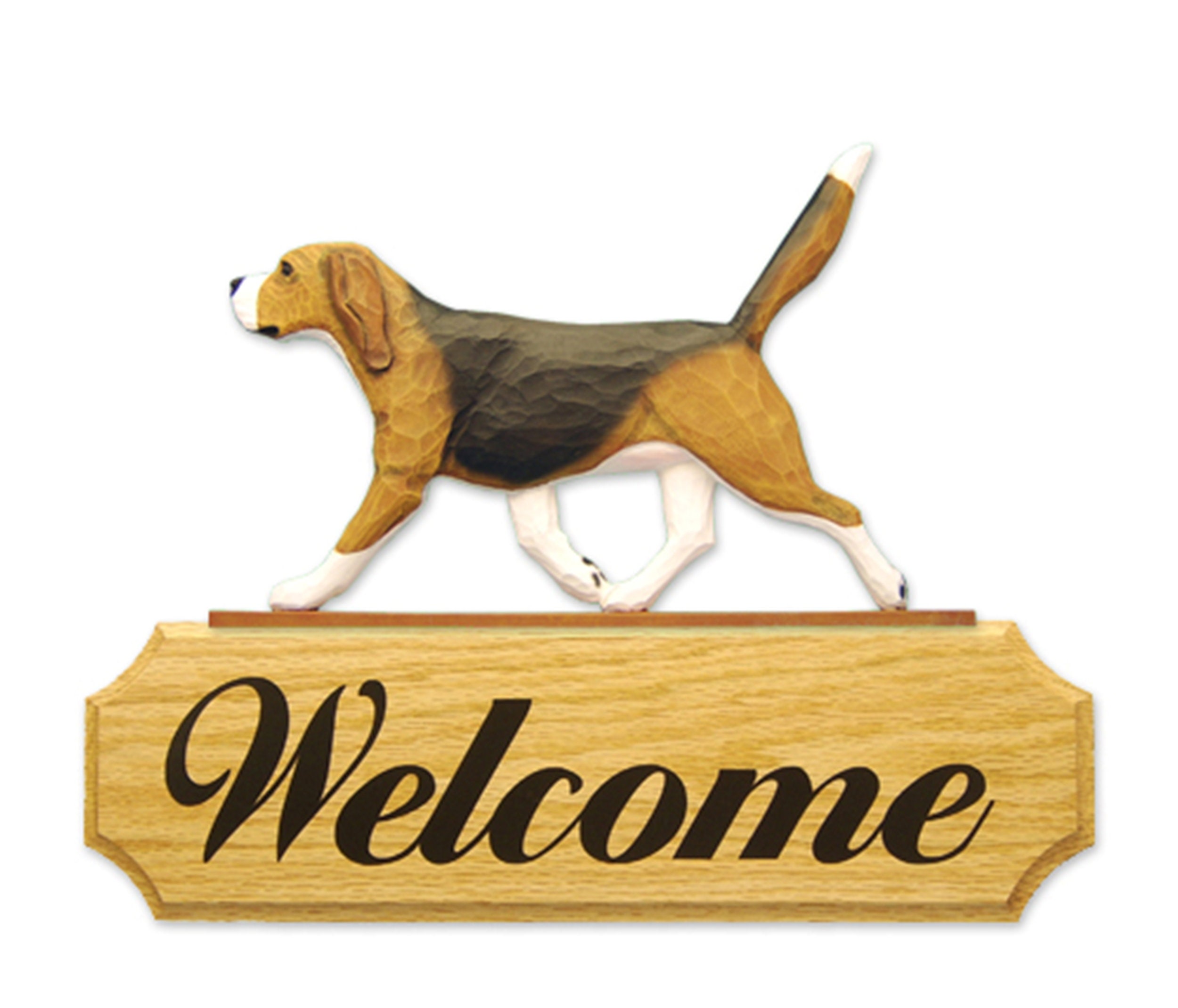Beagle Tricolor Dog Custom Text Welcome Indoor Outdoor Wood Sign - Etsy