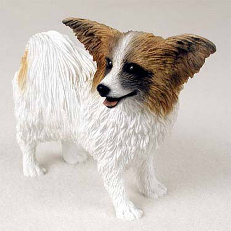 Custom Painted Papillon Dog Figurine INCLUDES FREE Dog Lover GIFT With ...