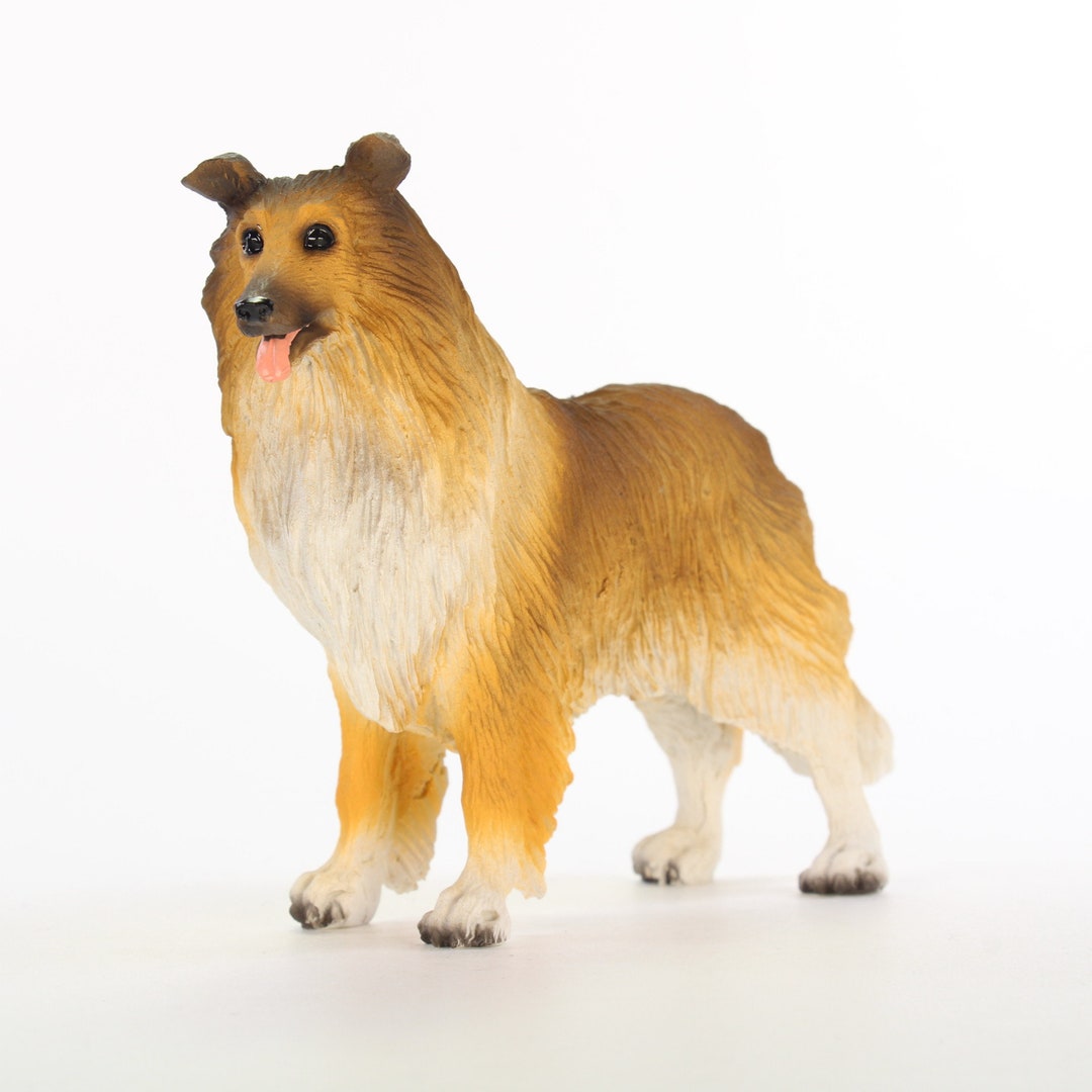 Custom Painted Collie Dog Figurine INCLUDES FREE Dog Lover Necklace ...