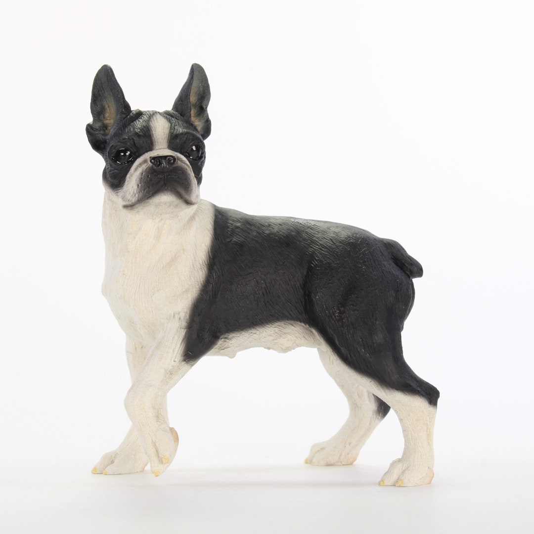Custom Painted Boston Terrier Dog Figurine INCLUDES FREE Dog Lover ...