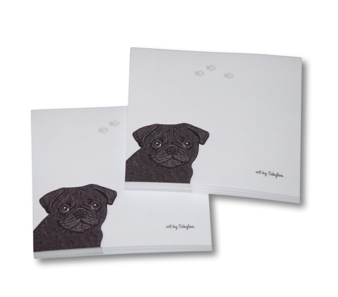 Pug Black Dog Post-it® Sticky Notes Notepad – 100 Sheets - Etsy