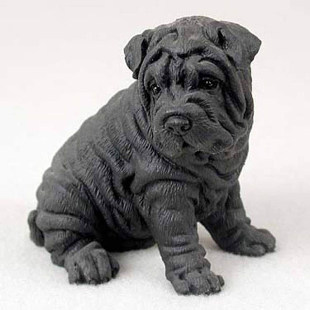 Custom Painted Shar Pei Dog Figurine INCLUDES FREE Dog Lover Gift With ...