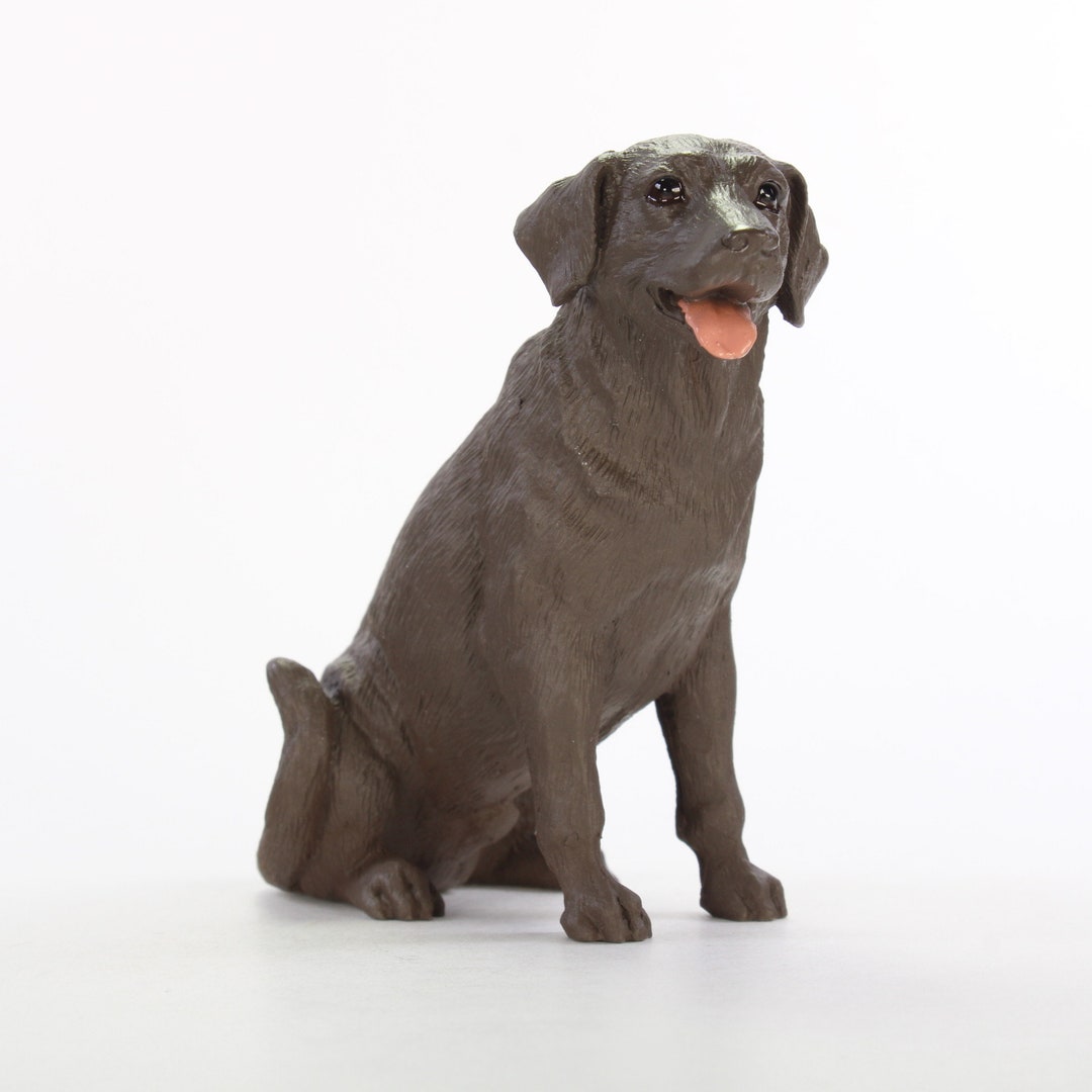 Custom Painted Chocolate Lab Labrador Retriever Dog Figurine INCLUDES ...