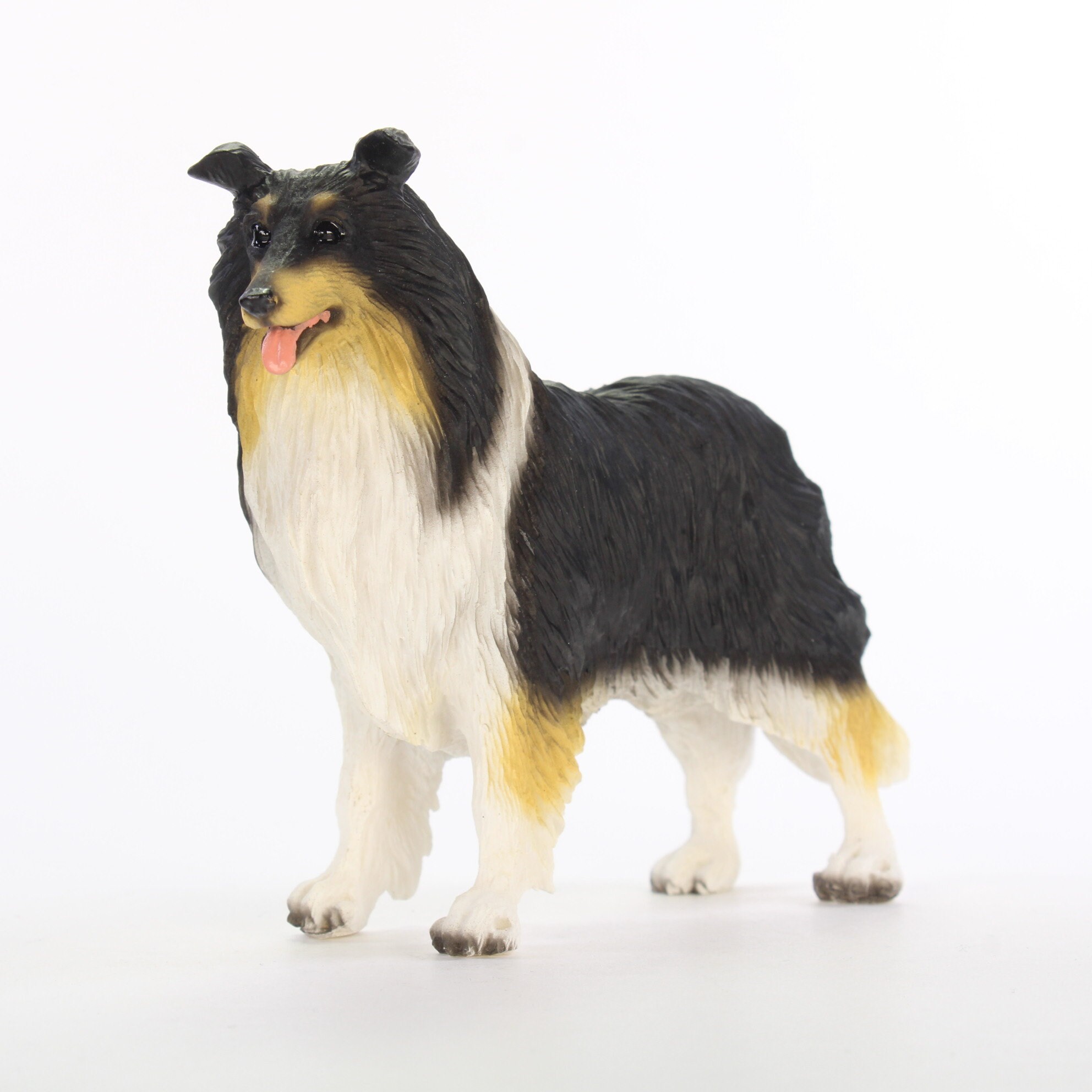 Custom Painted Collie Dog Figurine INCLUDES FREE Dog Lover Necklace ...
