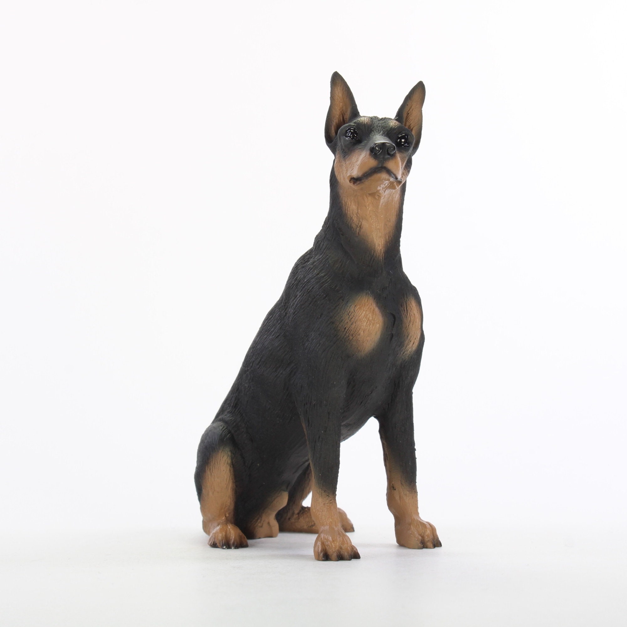 Custom Painted Doberman Pinscher Dog Figurine INCLUDES FREE Dog Lover ...