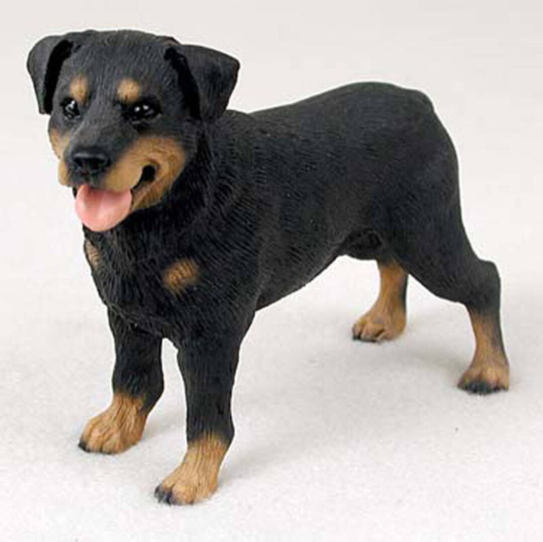 Custom Painted Rottweiler Dog Figurine INCLUDES FREE Dog Lover Gift ...